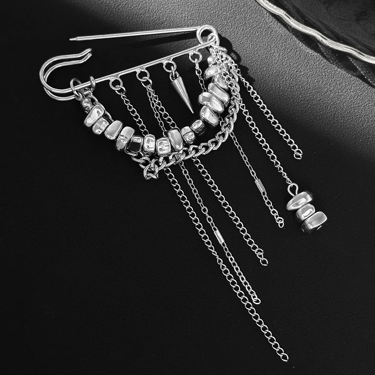 Chain Tassel Safety Pin Brooch – Monte Browne