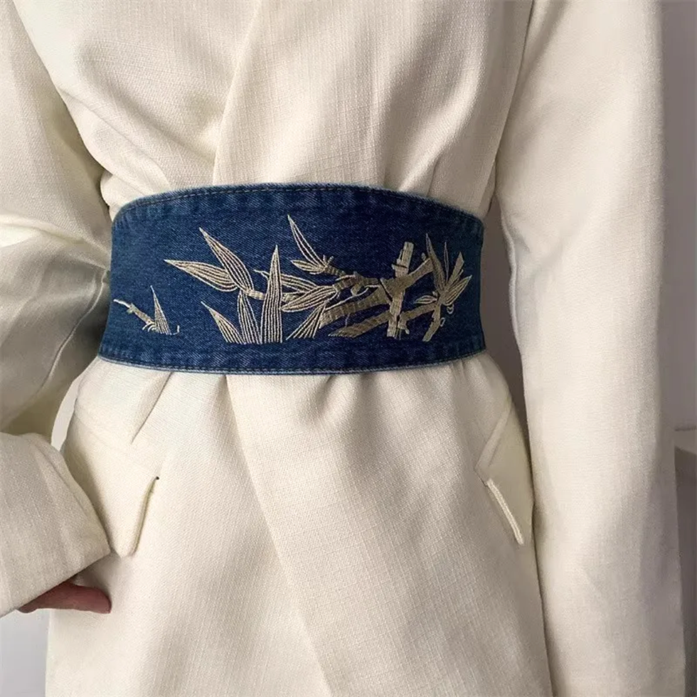 Embroidered Denim Waist Belt – Monte Browne